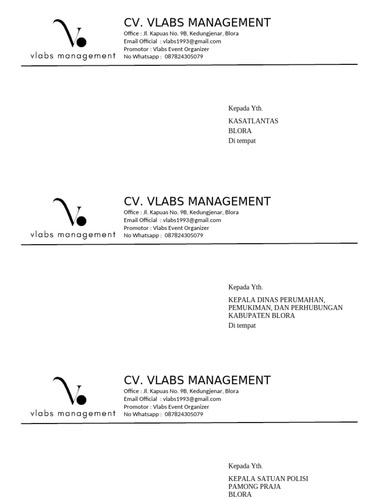 Template Amplop | PDF