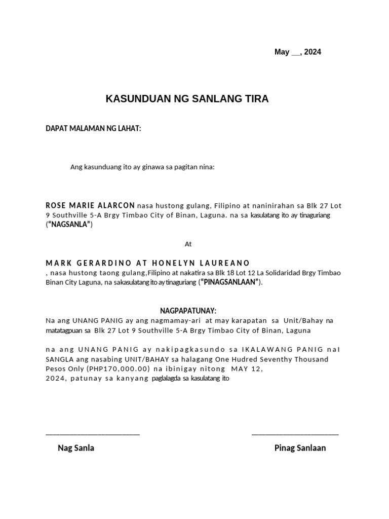 Sanla Kasnduan | PDF