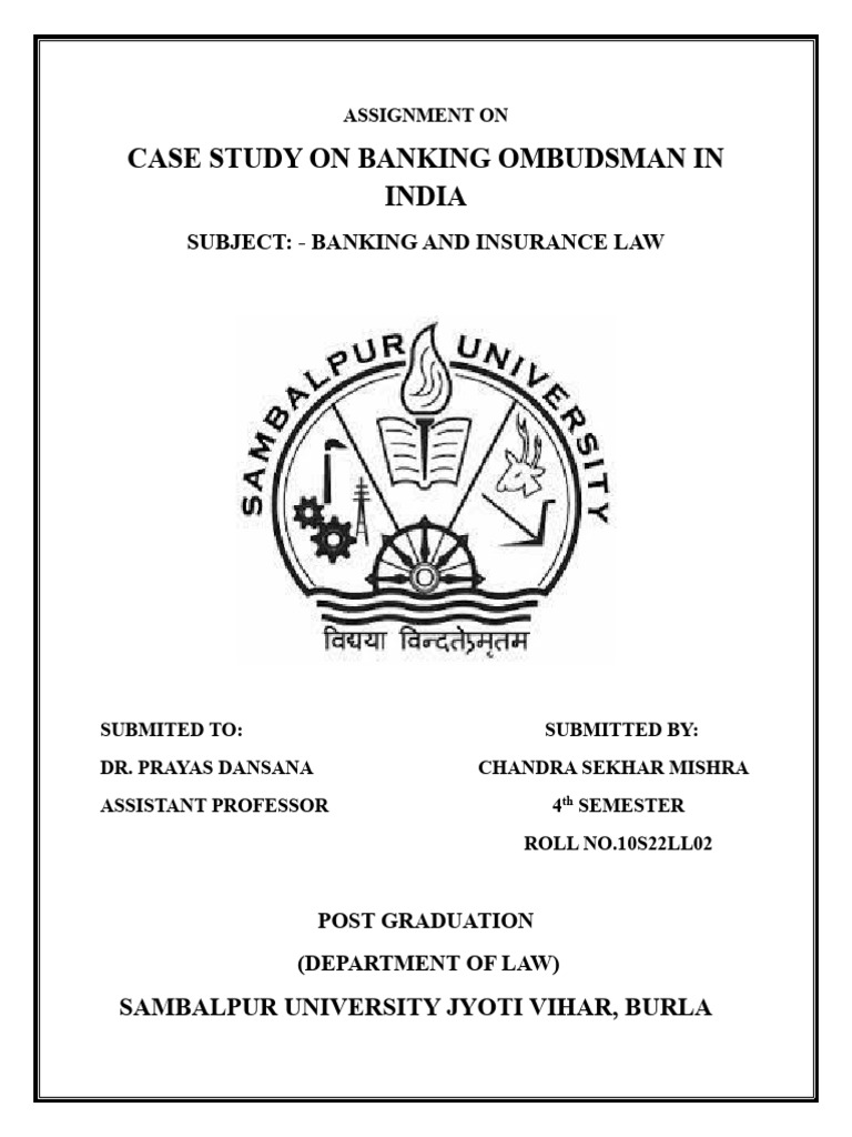 Banking Ombudsman Case Study in India | PDF | Insurance | Banks