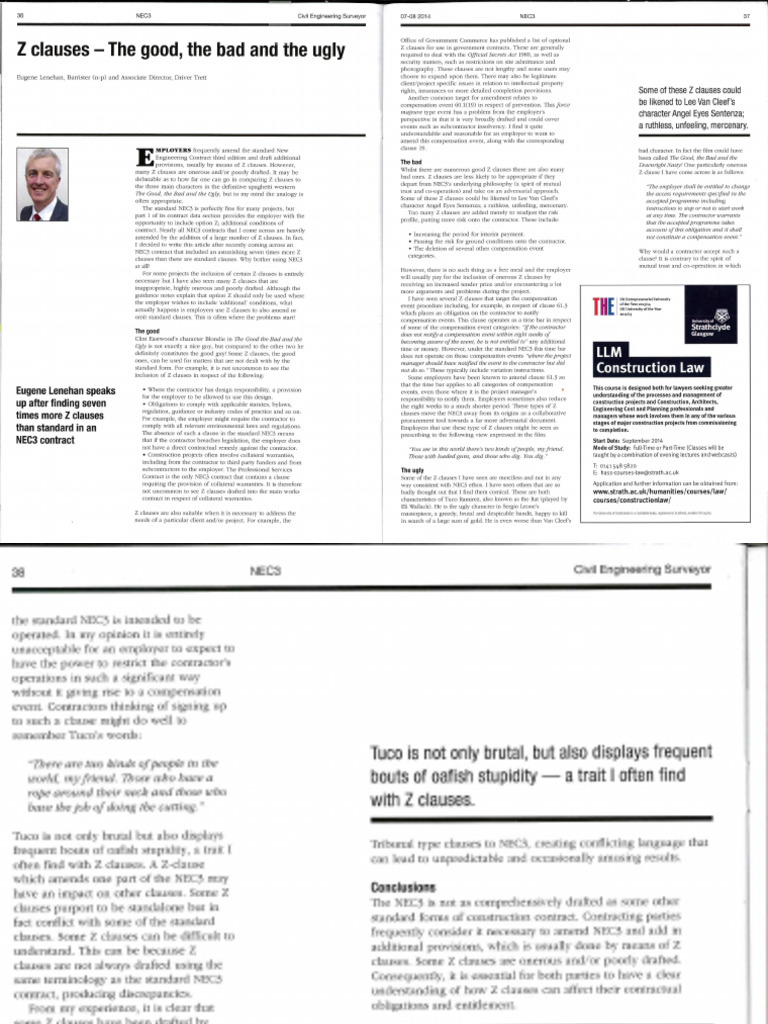 NEC3 Z-Clauses The Good The Bad and The | PDF