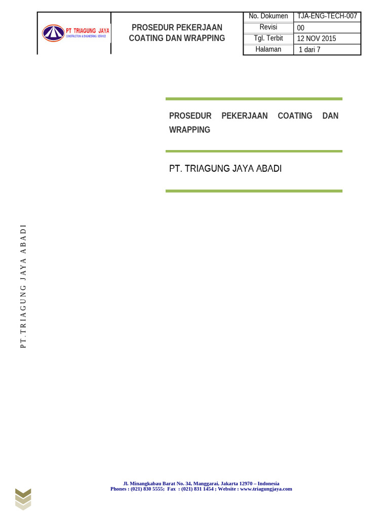 7 - Coating & Wrapping Procedure | PDF