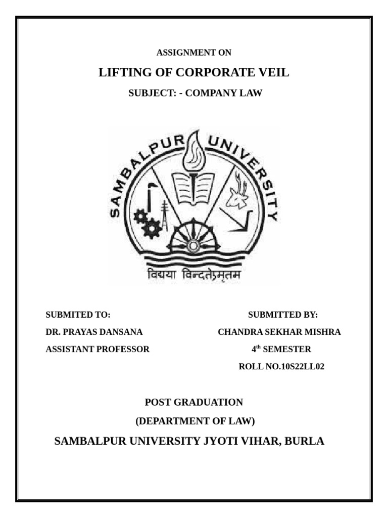Lifting of Corporate Veil | PDF | Piercing The Corporate Veil | Legal ...
