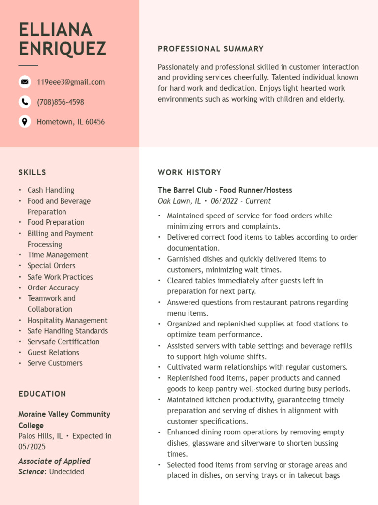 Customer Service Skills Resume | PDF | Menu | Cooking