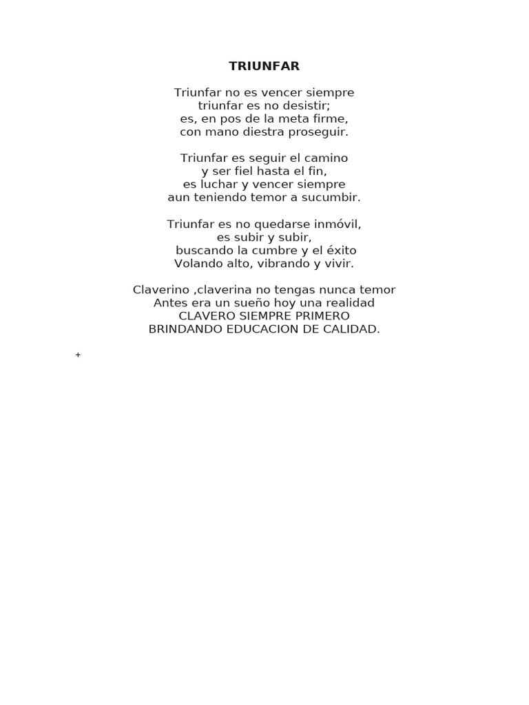 Rimas sobre el Triunfo y la Perseverancia | PDF
