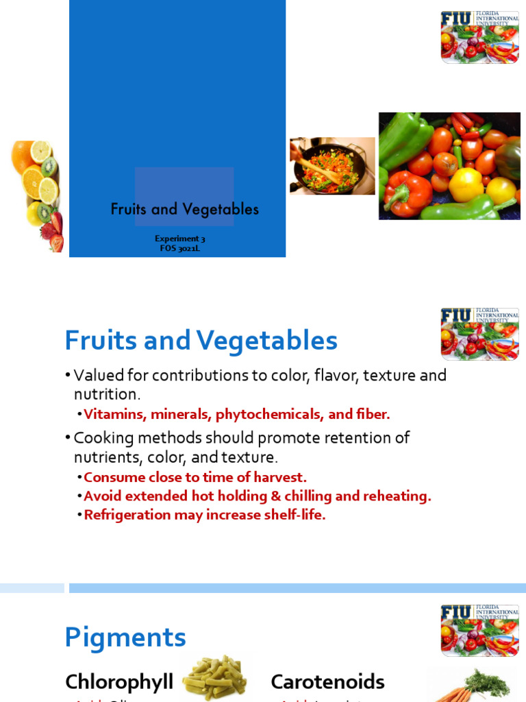 Fruits+&+Vegetables Exp+4&5+Slides | PDF