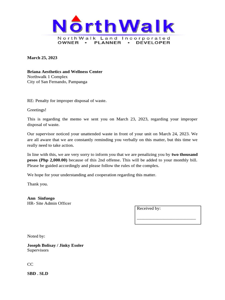 Penalty Letter | PDF