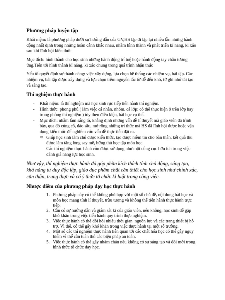 N I Dung PPDH TH C Hành | PDF