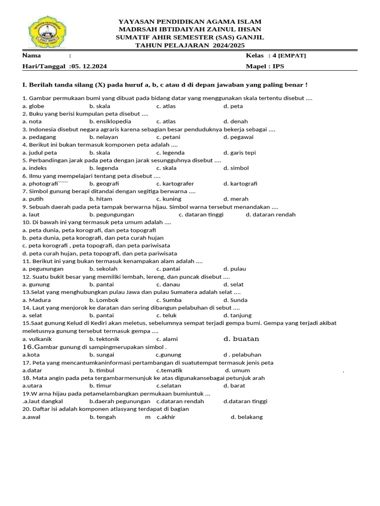 Mabrur Soal KLS 4 | PDF
