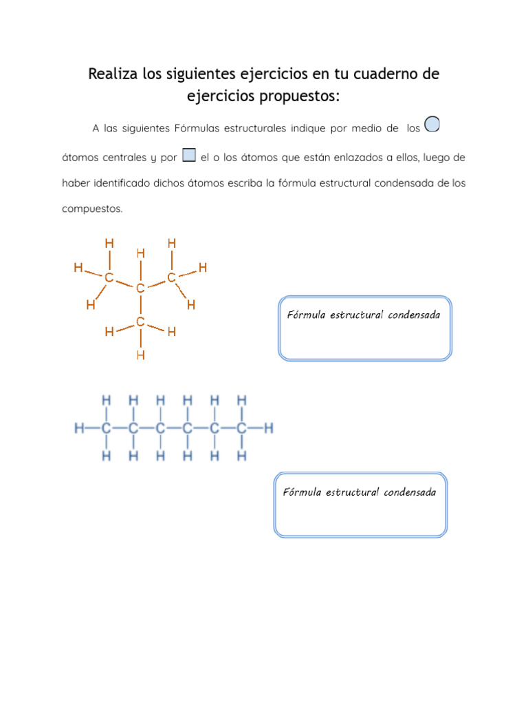 Ejercicios Propuestos Fórmulas Estructurales | PDF