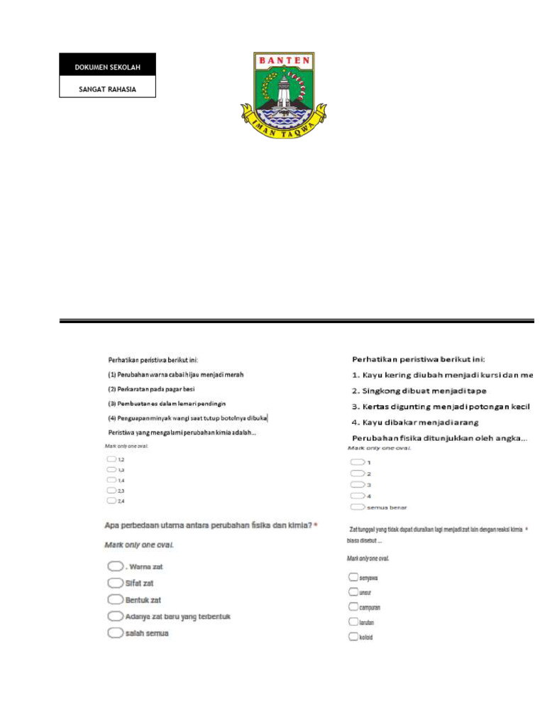 Soal Kimia Ganjil Kelas X | PDF