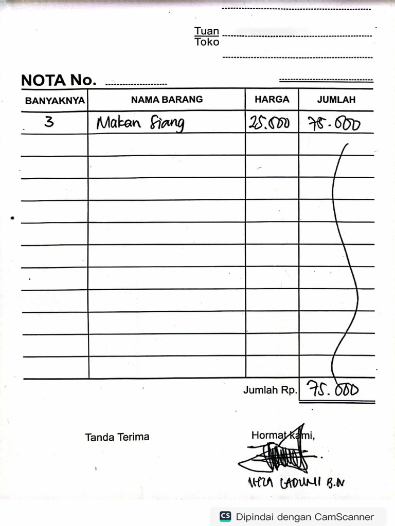 Nota 25-11-2024 (Makan Siang) | PDF