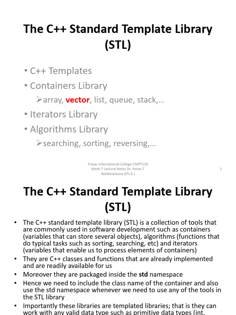 CMPT135 Week7 LectureNotes Yonas | PDF | C++ | Computer Programming