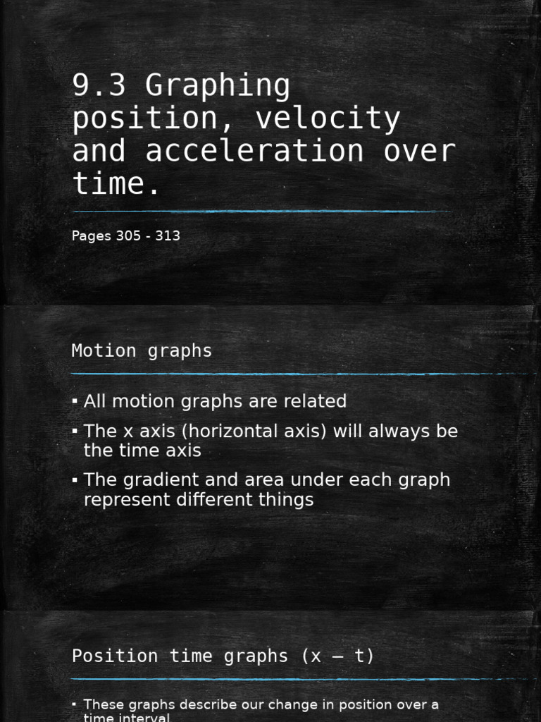 9.3 Graphing Position, Velocity and Acceleration Over Time | PDF