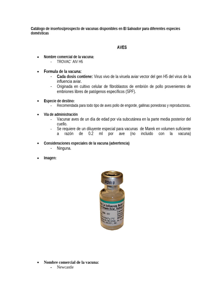 Catálogo de Insertos | PDF | Vacunas | Medicina CLINICA