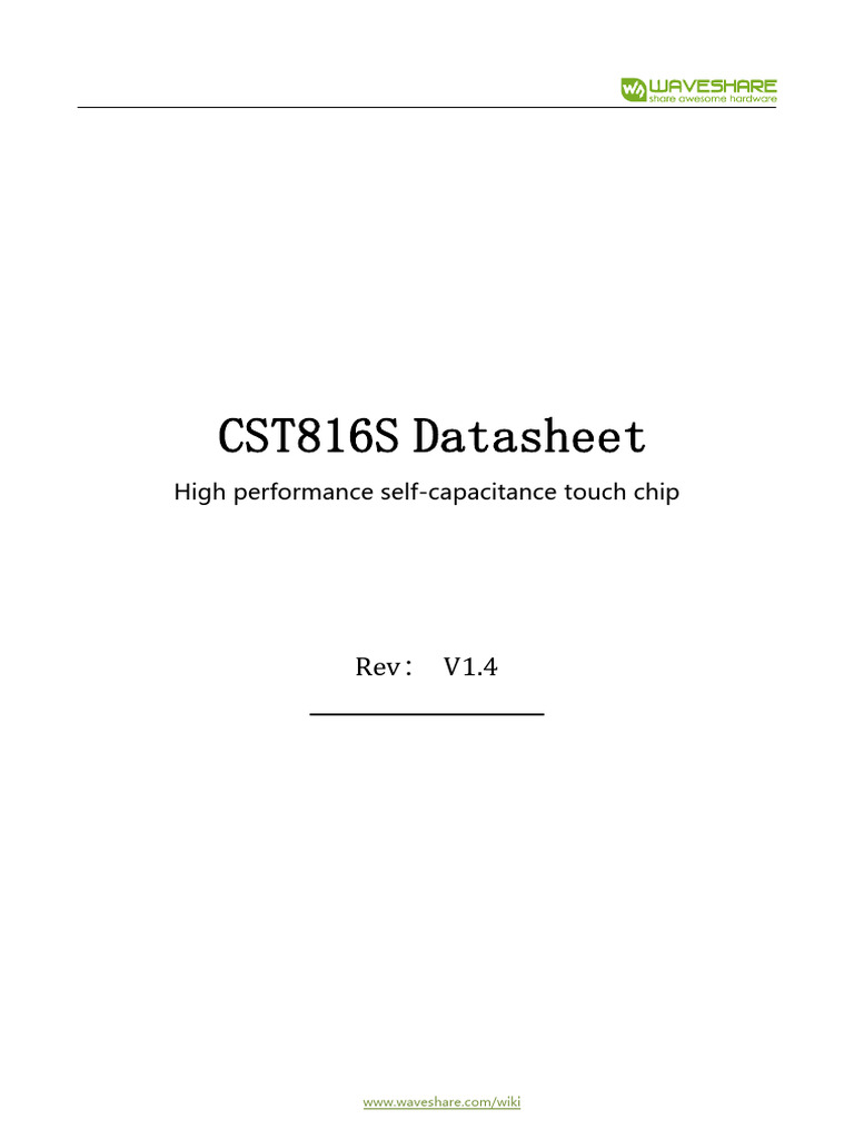 CST816S_Datasheet_EN | PDF | Capacitance | Electronic Engineering