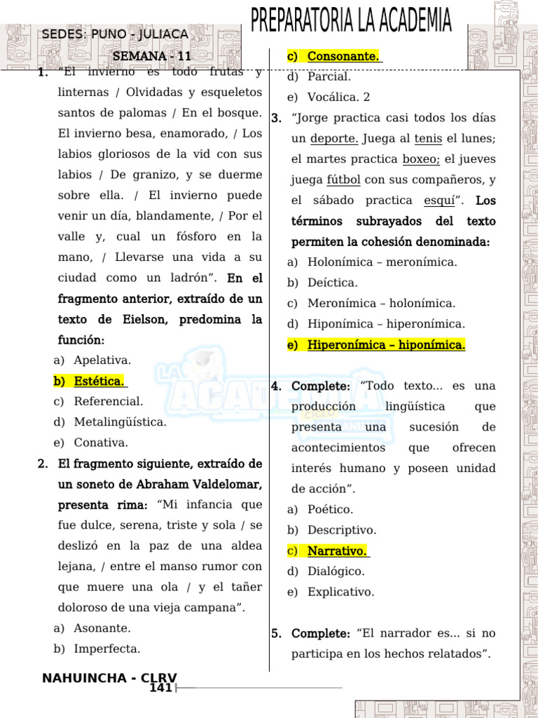 Preguntas Diarias - Semana - 11 - Comunicación | PDF