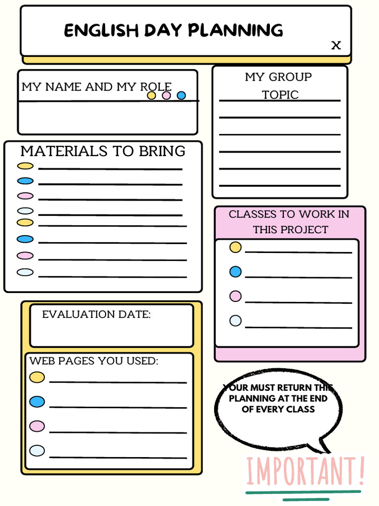 English Day Planning | PDF