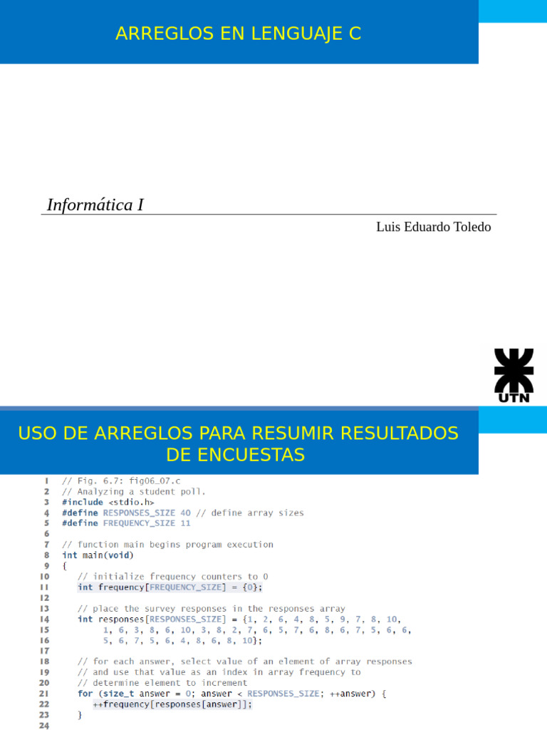 Unidad 6 - Arreglos en Lenguaje C - Extra | PDF