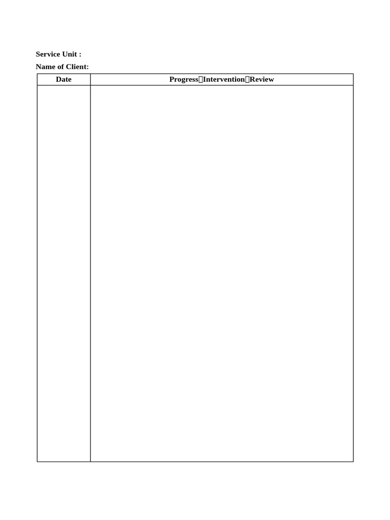 Blank Progress Sheet | PDF