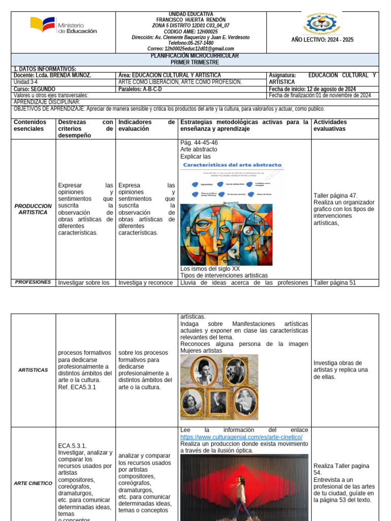 Plan Microcurricular Eca 2do Trim - 2 | PDF | Evaluación | Aprendizaje