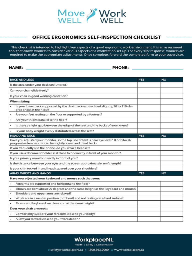 Office Self Inspection Checklist 20230324 | PDF | Chair