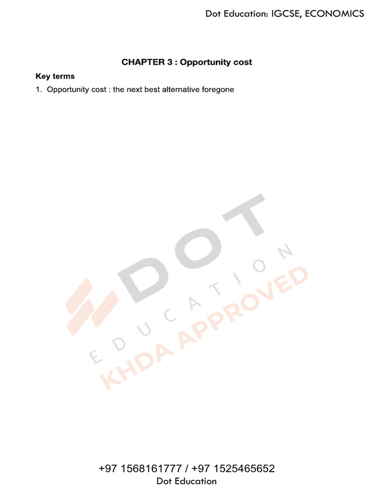 CHAPTER 3 Opportunity Cost | PDF