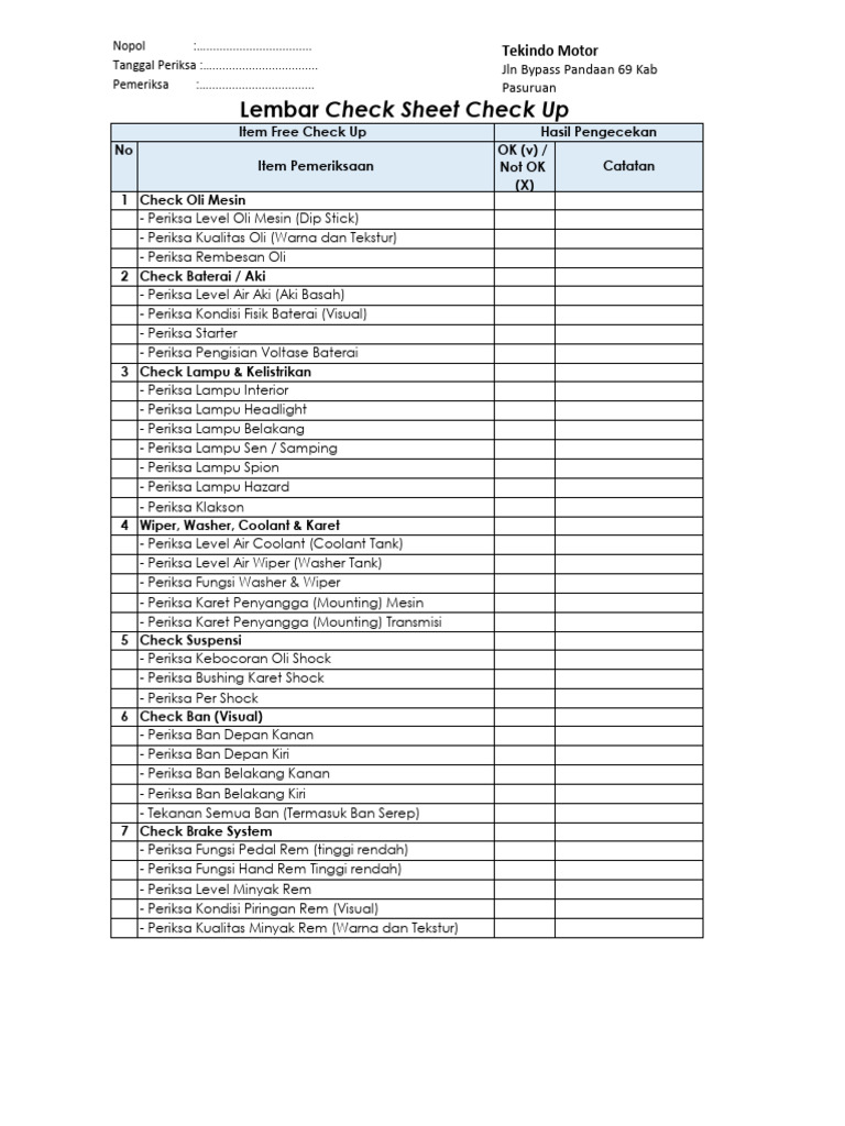 Free Cek Visual | PDF