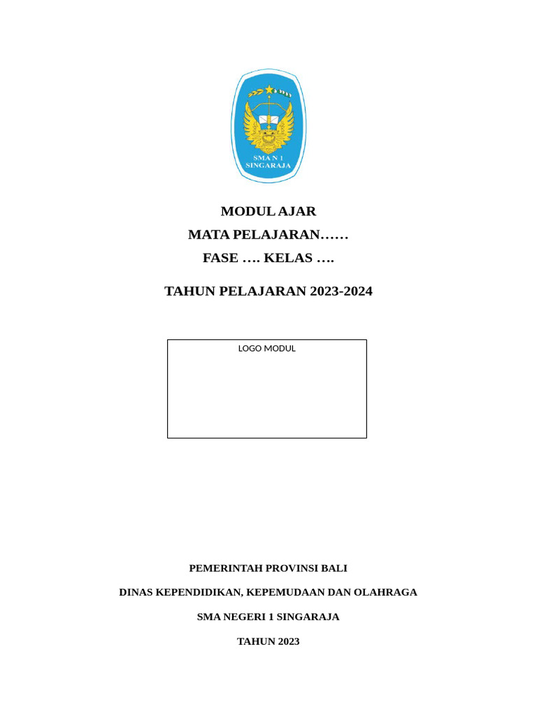 FORMAT MODUL AJAR | PDF