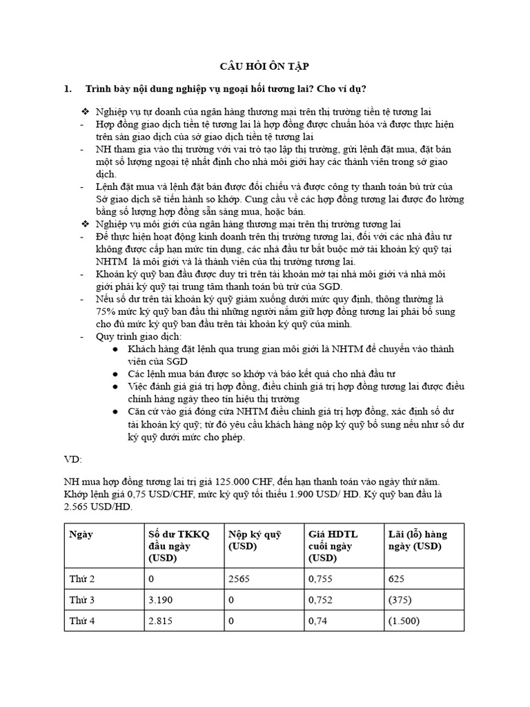 Đề cương TTNH - Nhóm 5 | PDF
