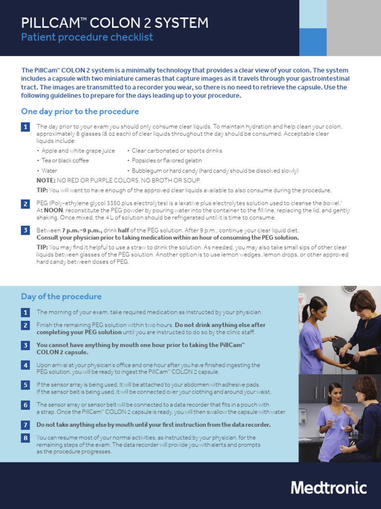 Pillcam Colon System Patient Procedure Checklist | PDF | Medical ...