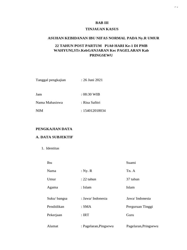 Exs Askeb Nifas | PDF