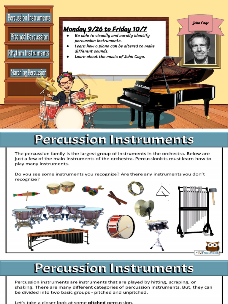 Monday 9 26 - Friday 10 7 Percussion Family | PDF | Musical Instruments ...