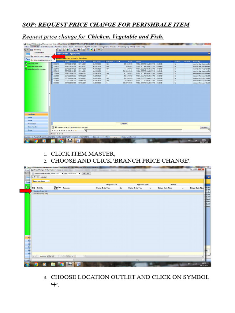 Sop Request Price Change | PDF