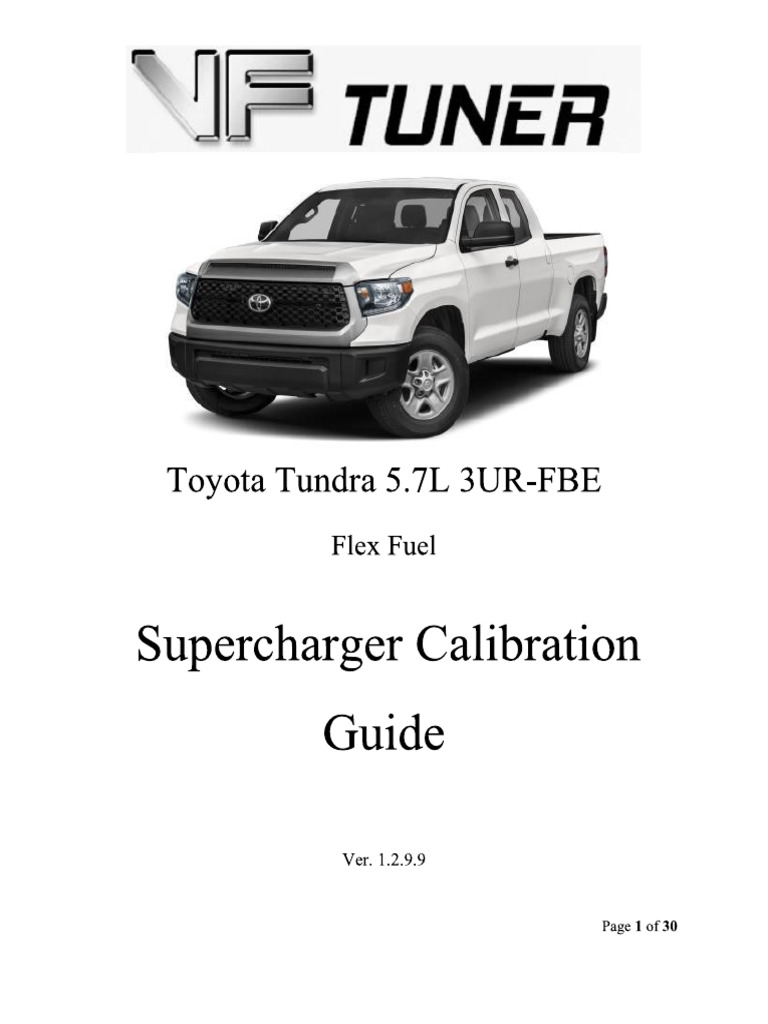 Toyota Tundra 3UR-FE and FBE FFV Supercharger Basic Tuning Guide | PDF