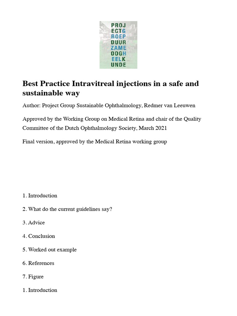NOG - Best Practice Intravitreal Injection English Version | PDF ...