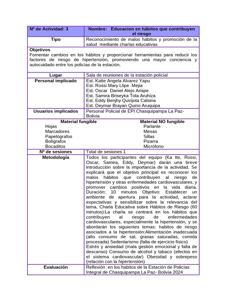 Actividad DEYMAR | PDF | Enfermedades cardiovasculares | Determinantes ...