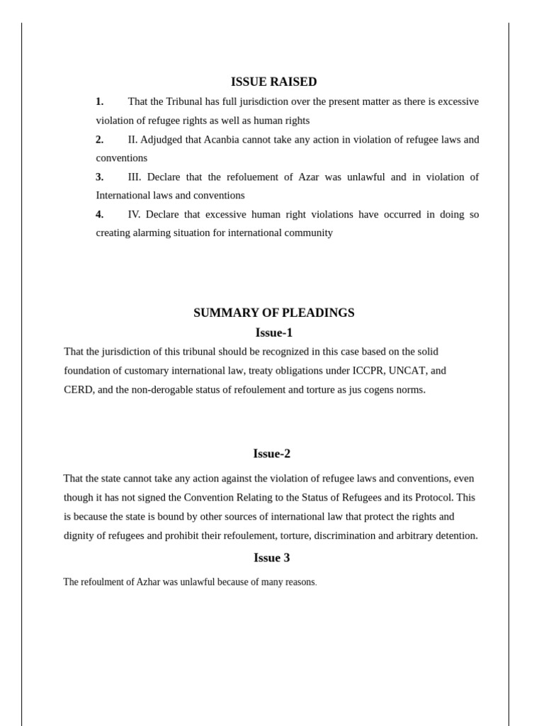 Summary of Pleadings | PDF