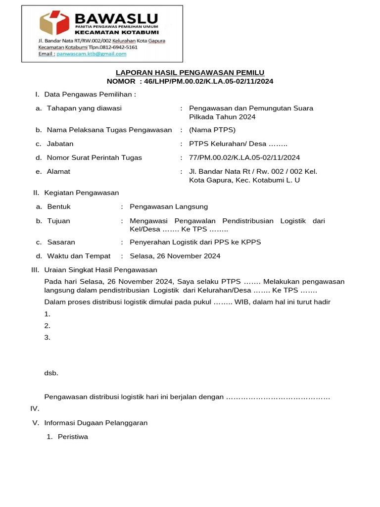 Contoh Form A Distribusi Logistik 26 Nov 2024 (PTPS) | PDF Contoh Form A Distribusi Logistik 26 Nov 2024 (PTPS) | PDF