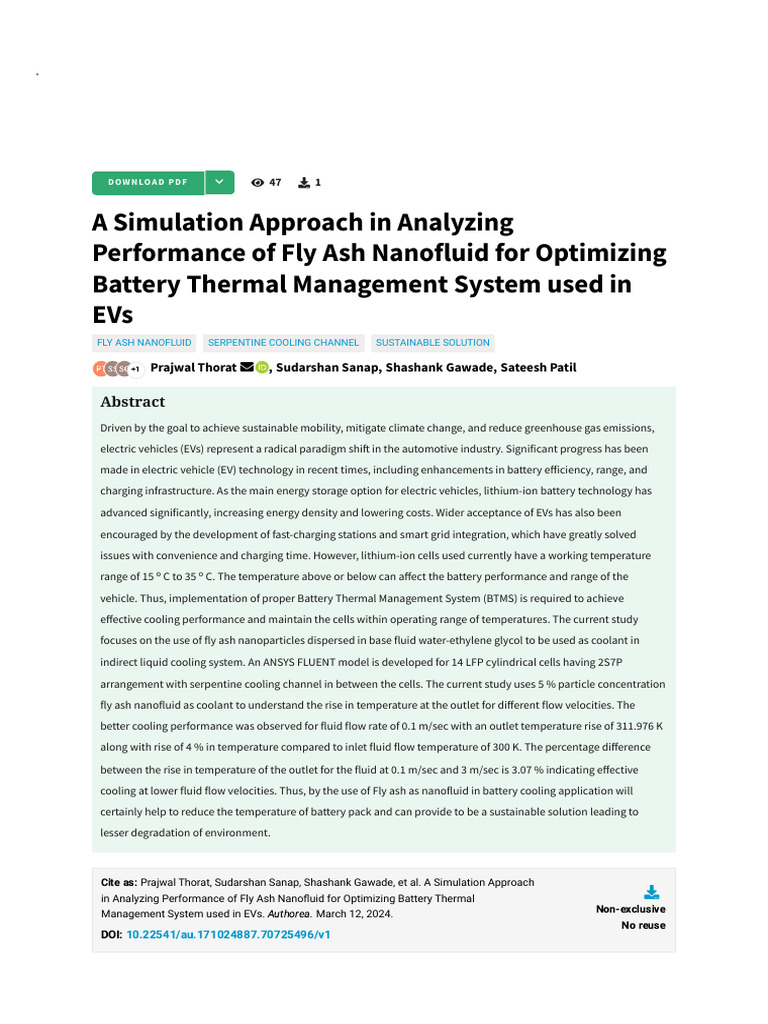 A Simulation Approach in Analyzing Performance of Fly Ash Nanofluid for ... A Simulation Approach in Analyzing Performance of Fly Ash Nanofluid for ...