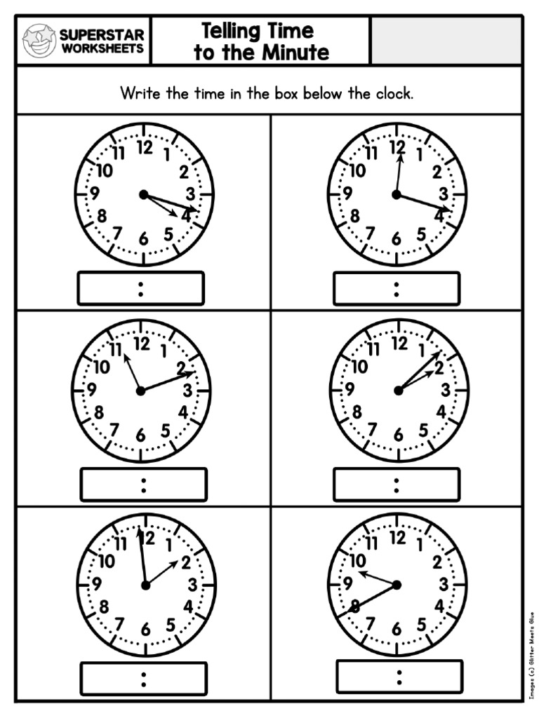 Telling Time To The Minute - Warm Up | PDF