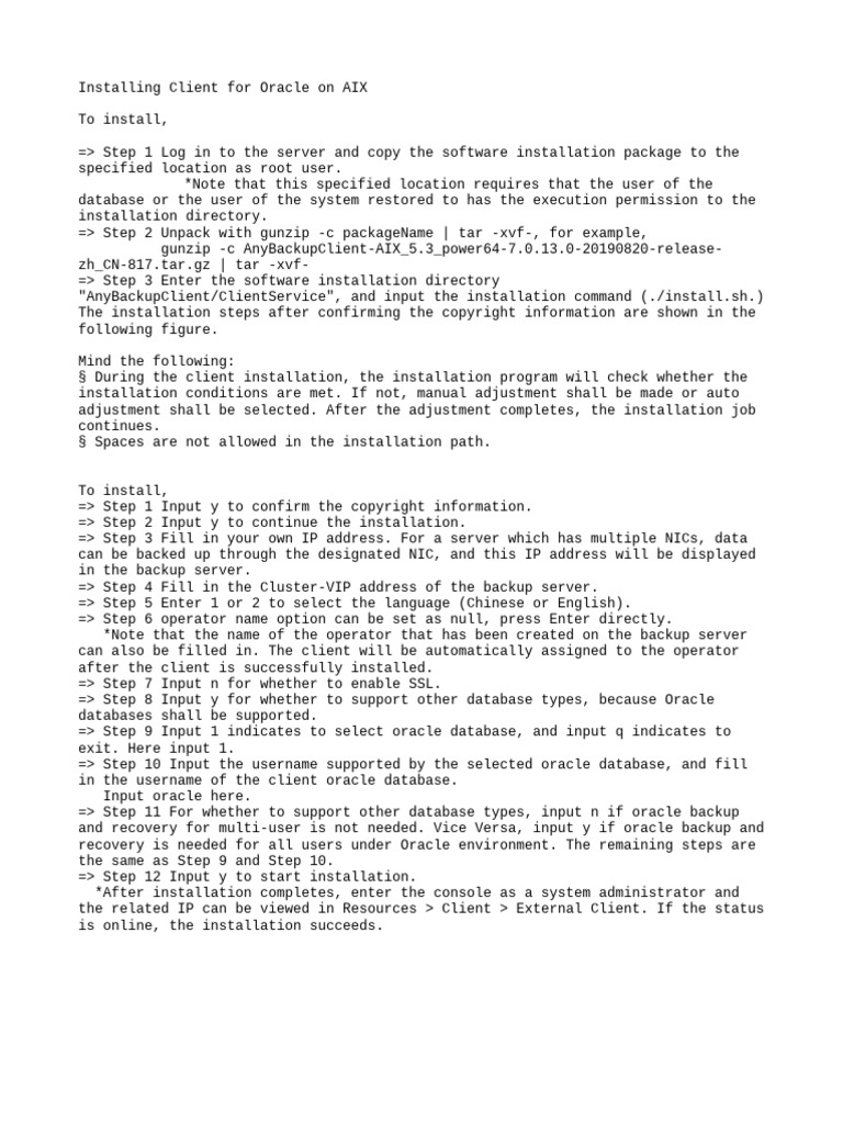 Install Oracle Client On AIX | PDF | Databases | User (Computing)