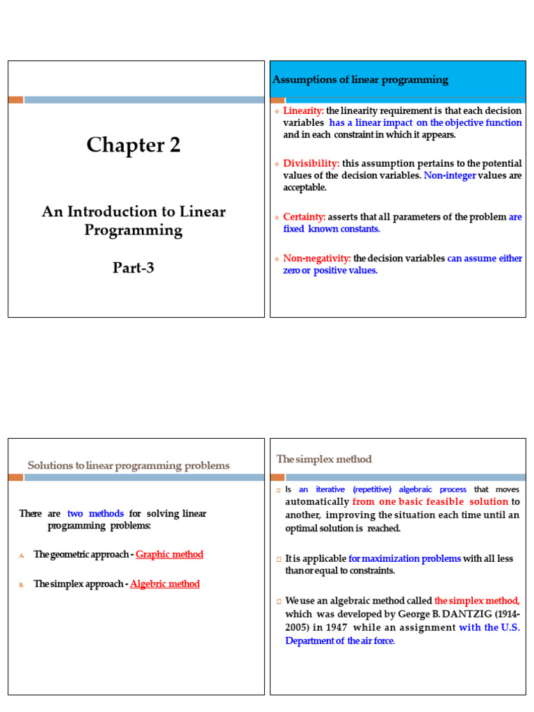 Linear Programming Basics & Simplex Method | PDF | Linear Programming ...
