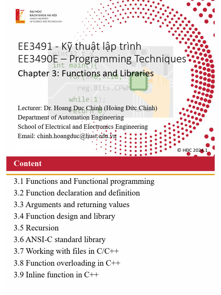 Chapter3_Functions and Libraries | PDF | Parameter (Computer Programming) | Pointer (Computer ...