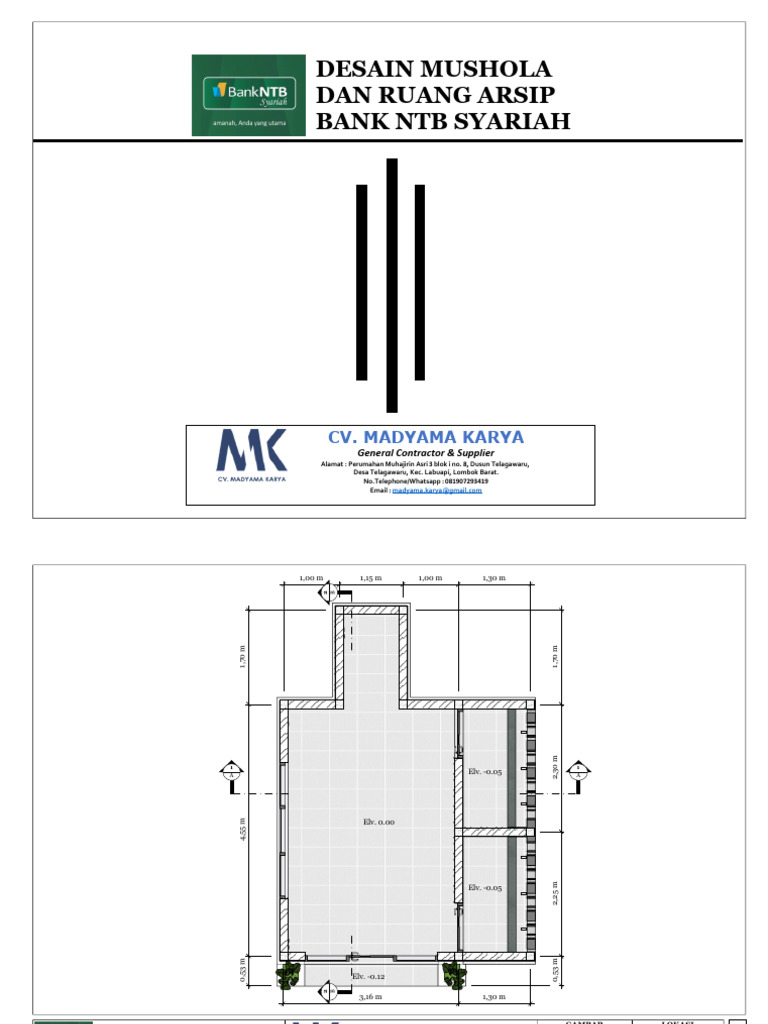 Desain Mushola dan Ruang Arsip Bank NTB | PDF