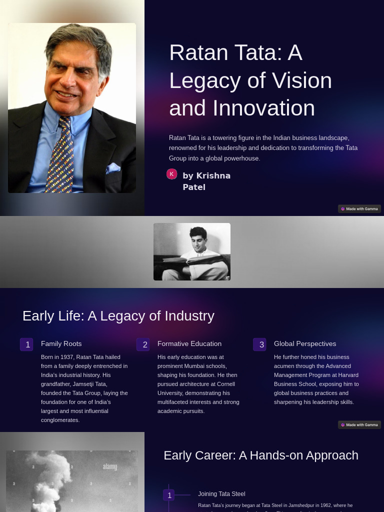 Ratan Tata A Legacy of Vision and Innovation | PDF | Philanthropy ...
