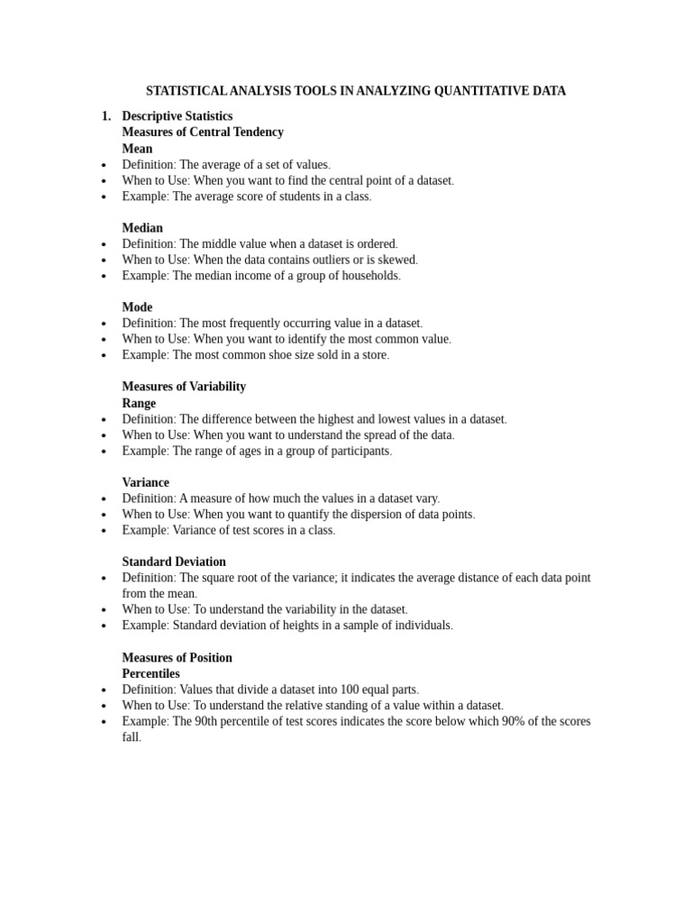 STATISTICAL-ANALYSIS-TOOLS-IN-ANALYZING-QUANTITATIVE-DATA | PDF | Dependent And Independent ...