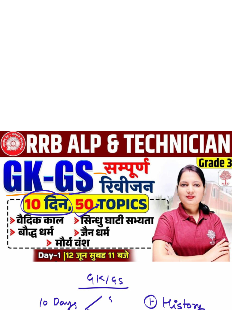 GK GS Revision Day 1 Railway Alp & Technician 12 06 24 | PDF