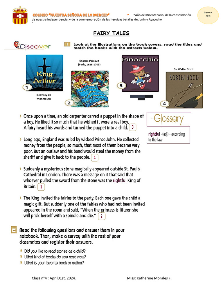 "Clase de Cuentos de Hadas 3ero A" | PDF