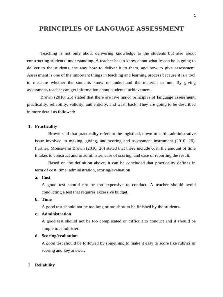 Principles of Lang Assessment HO-2 | PDF | Validity (Statistics ...