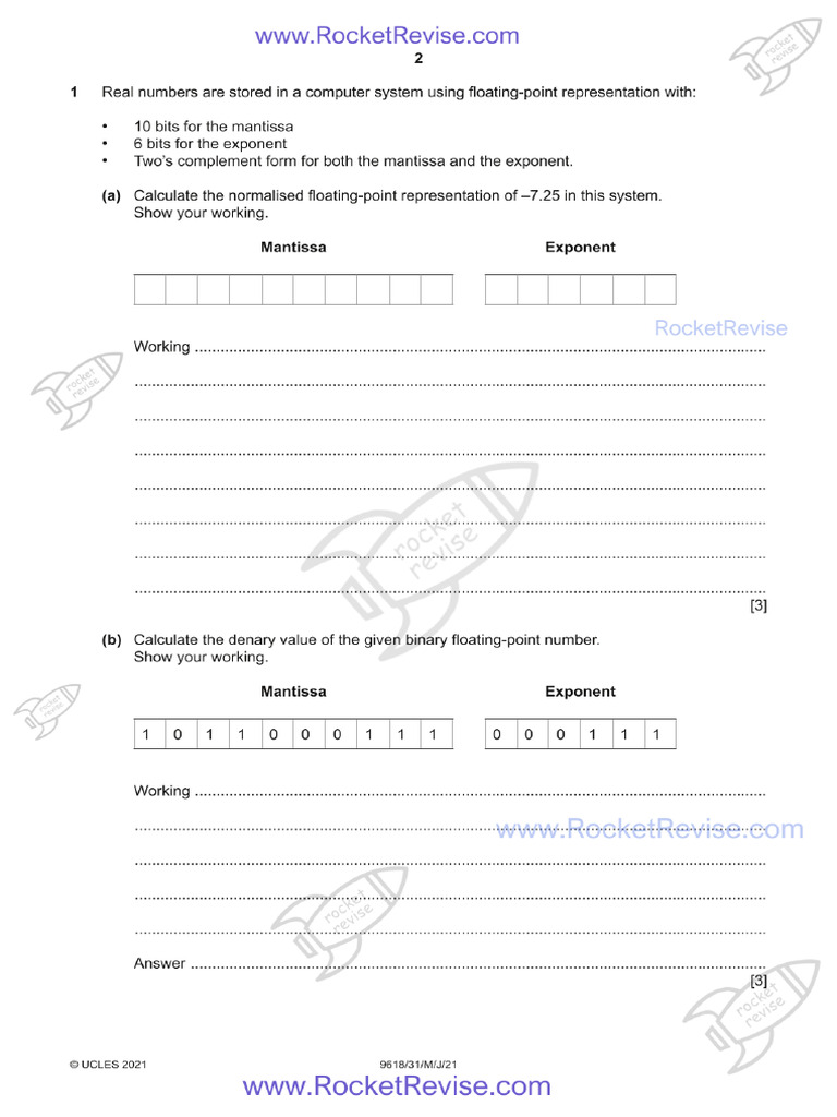 A2 Chapter 13 Data Representation | PDF